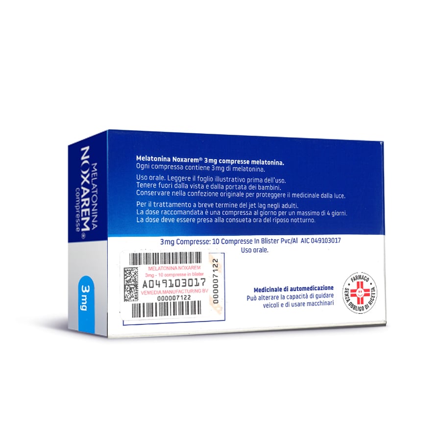 Melatonina Noxarem 3 mg 10 compresse a solo € 14,49 - Parafarmacia.it - Gli Specialisti del ...