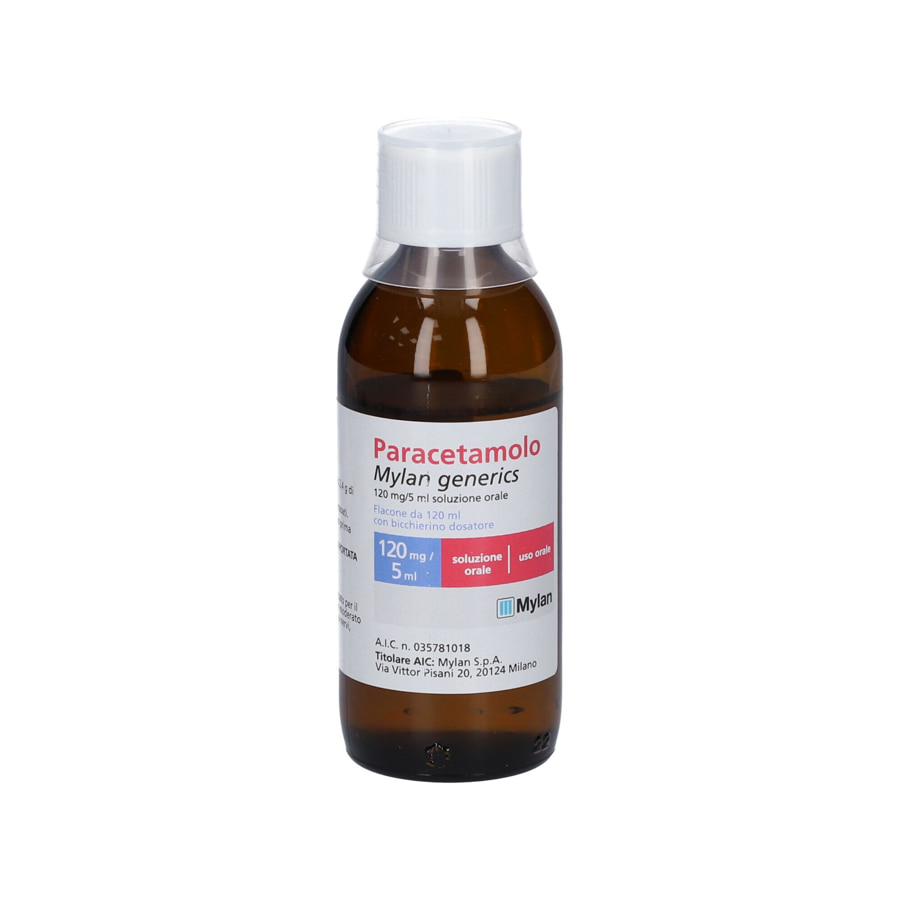 Mylan Paracetamolo 120 mg/5 ml Sciroppo Soluzione Orale Flacone 120 ml ...